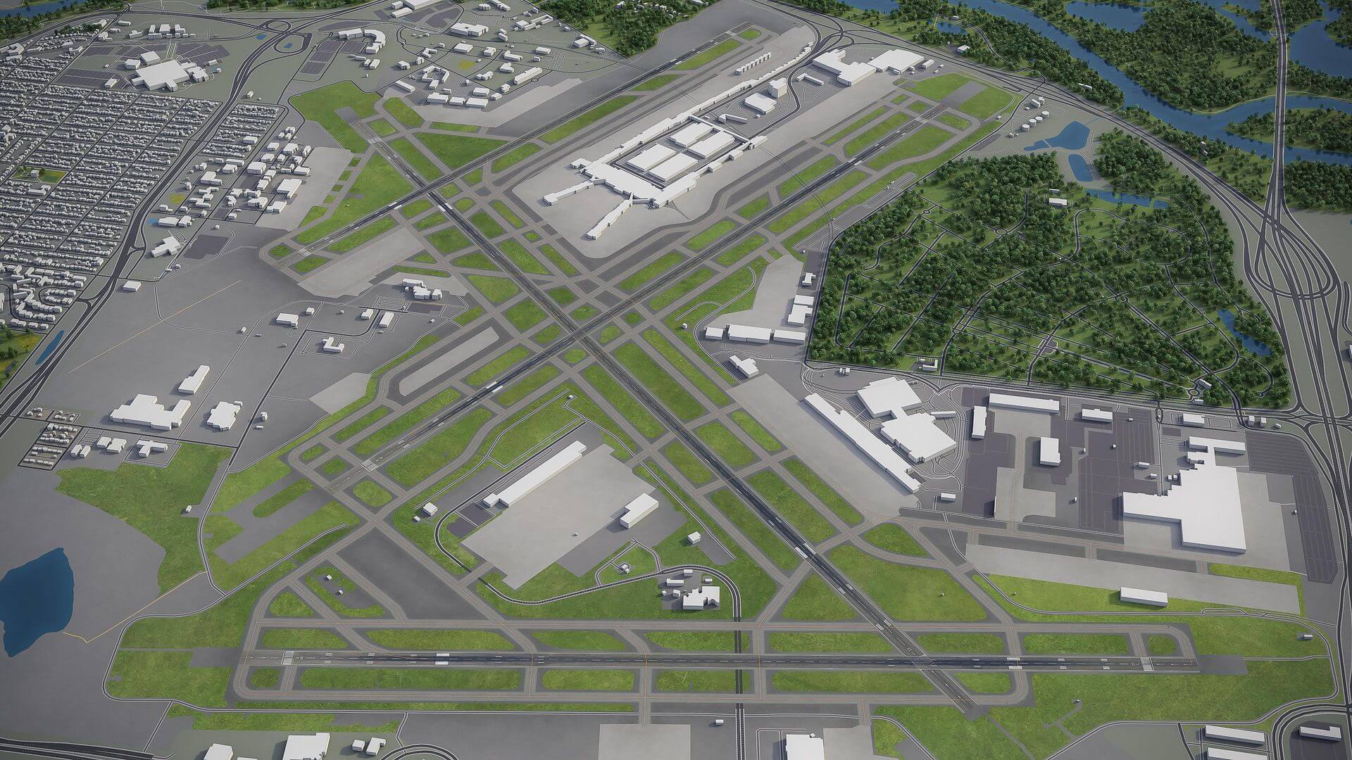 Minneapolis-Saint Paul International Airport - MSP 3D Model by 3dcitymodels