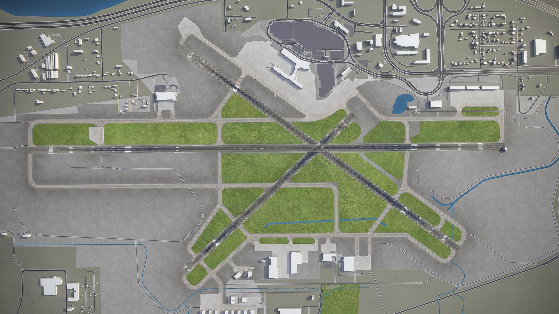 Moline Quad City International Airport - MLI 3D Model by 3dcitymodels