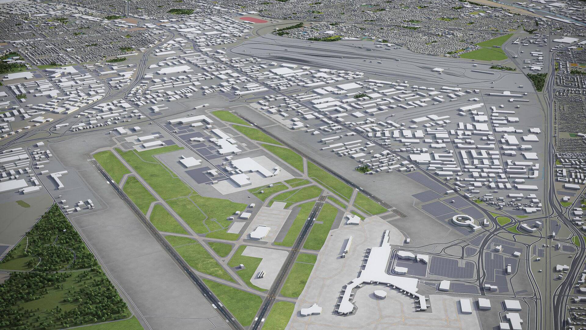 Montreal-Pierre Elliott Trudeau International Airport - YUL 3D Model by 3dcitymodels