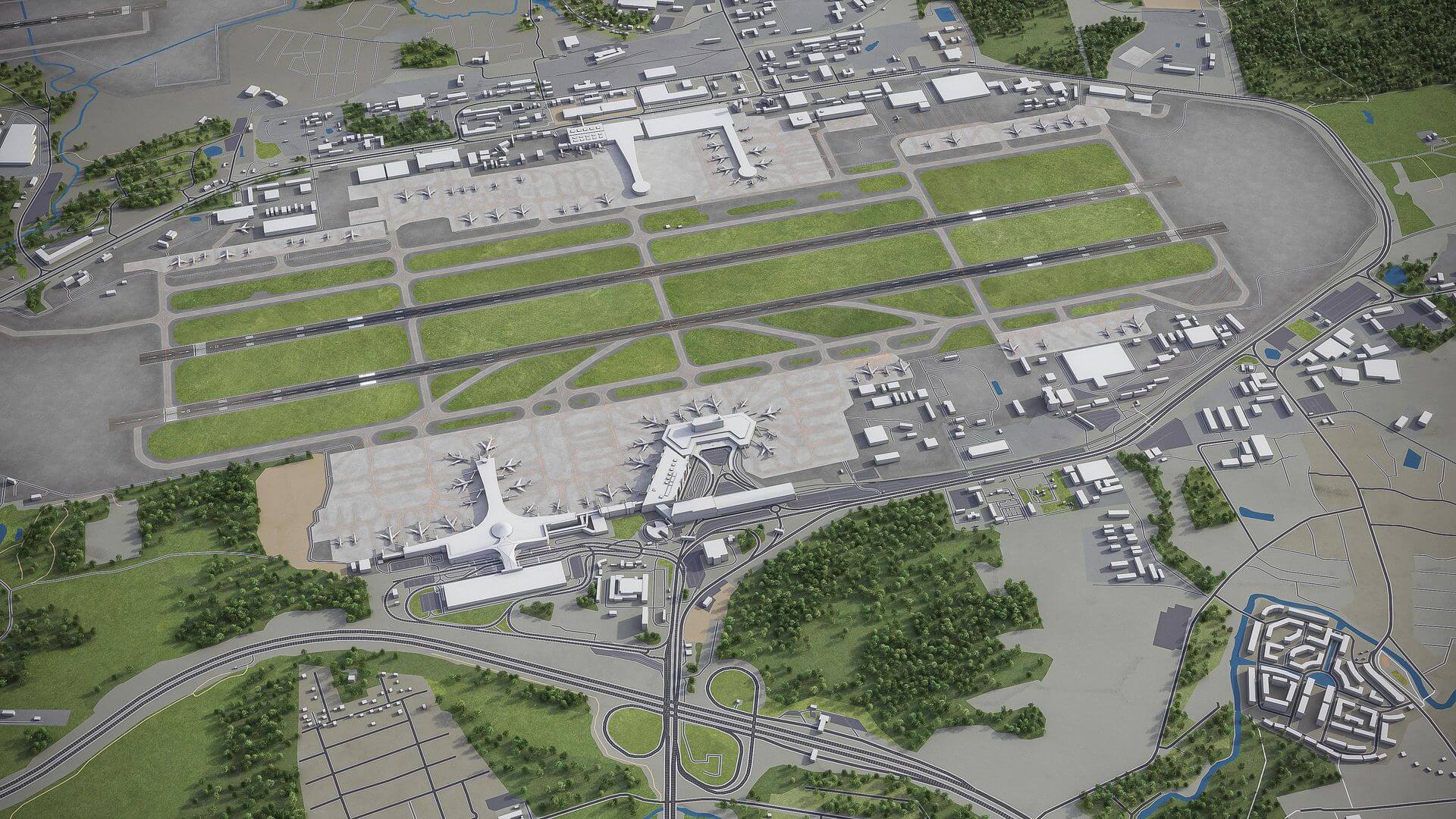Moscow Sheremetyevo International Airport - SVO 3D Model by 3dcitymodels