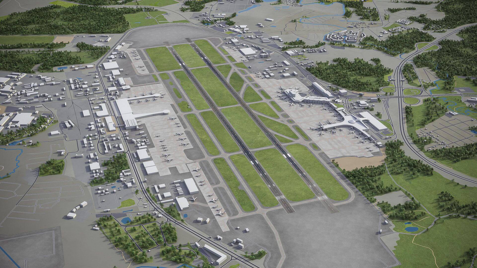 Moscow Sheremetyevo International Airport - SVO 3D Model by 3dcitymodels