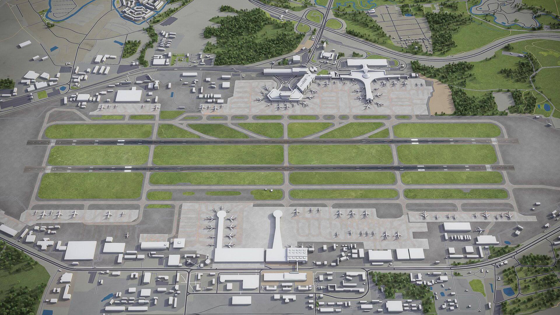 Moscow Sheremetyevo International Airport - SVO 3D Model by 3dcitymodels