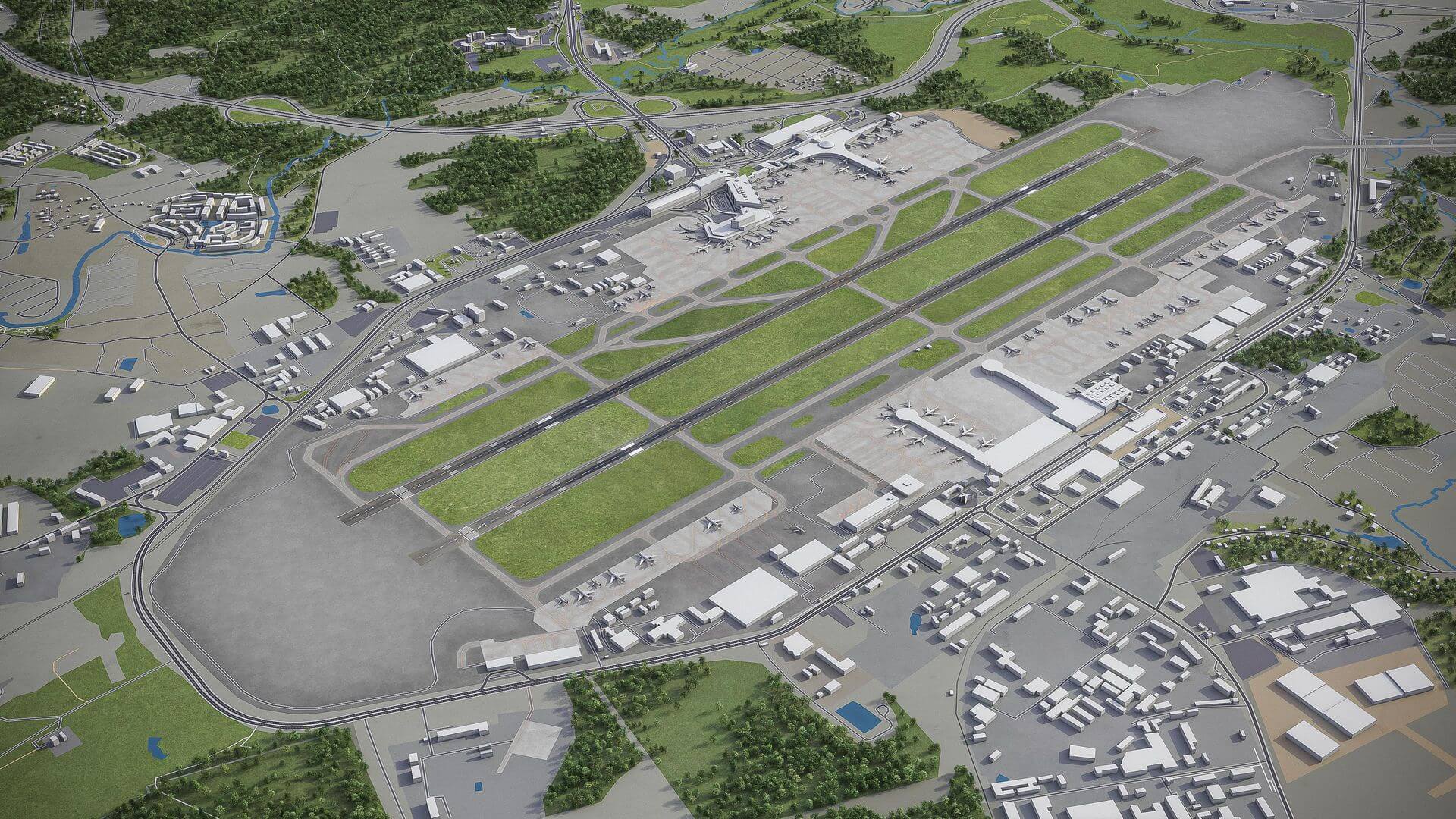 Moscow Sheremetyevo International Airport - SVO 3D Model by 3dcitymodels