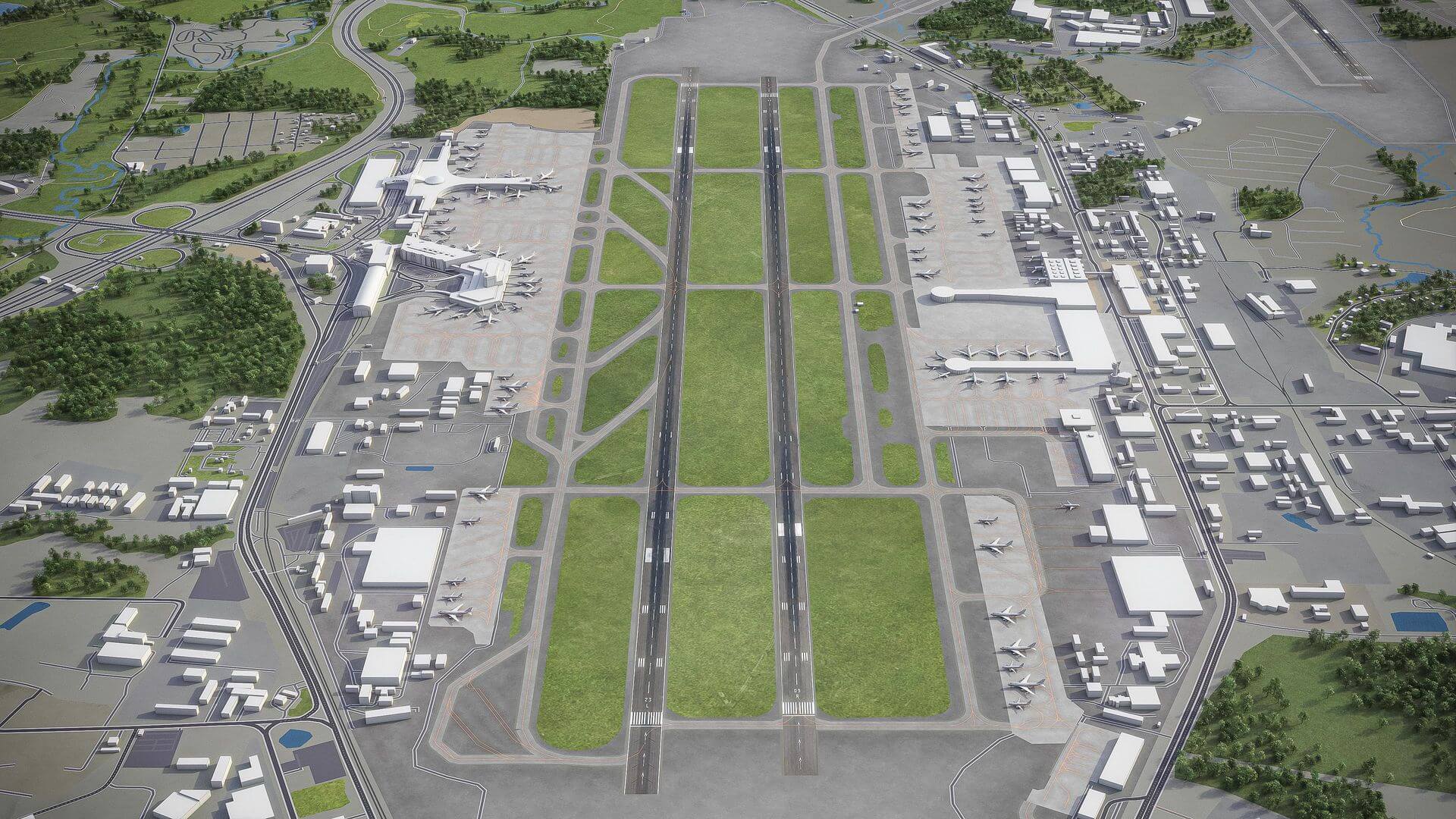 Moscow Sheremetyevo International Airport - SVO 3D Model by 3dcitymodels