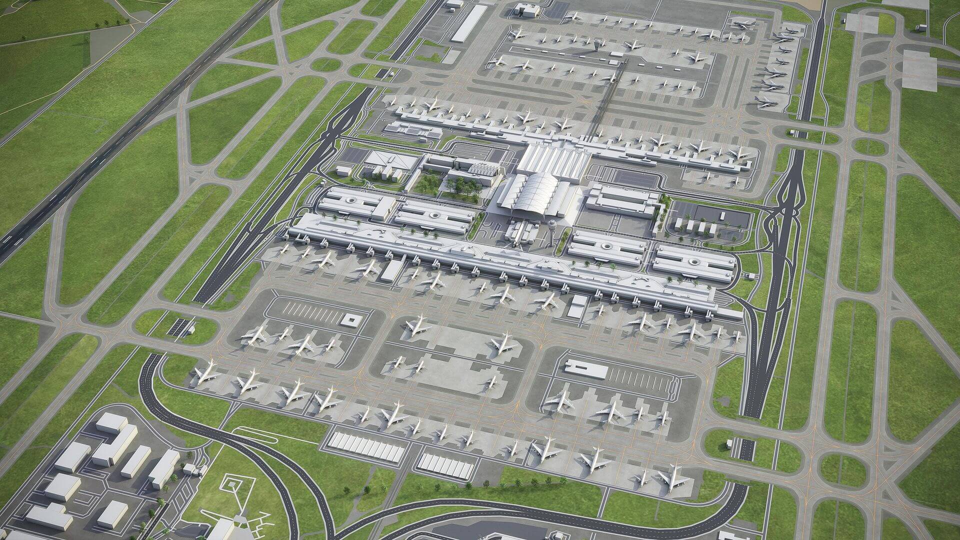 Munich International Airport - MUC 3D Model by 3dcitymodels