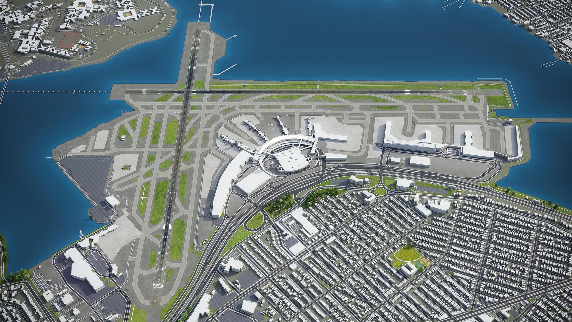New York LaGuardia Airport - LGA 3D Model by 3dcitymodels