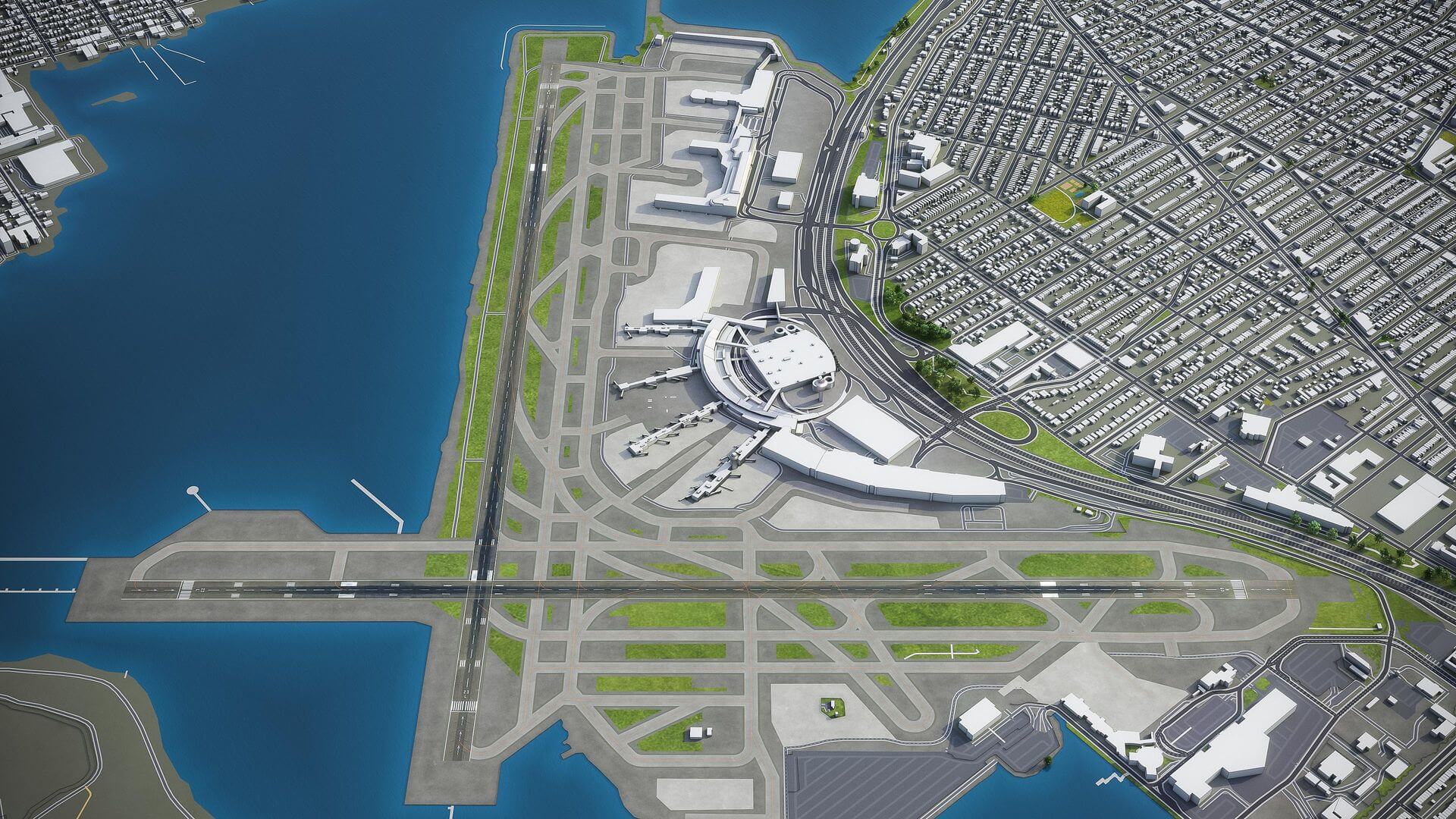 New York LaGuardia Airport - LGA 3D Model by 3dcitymodels