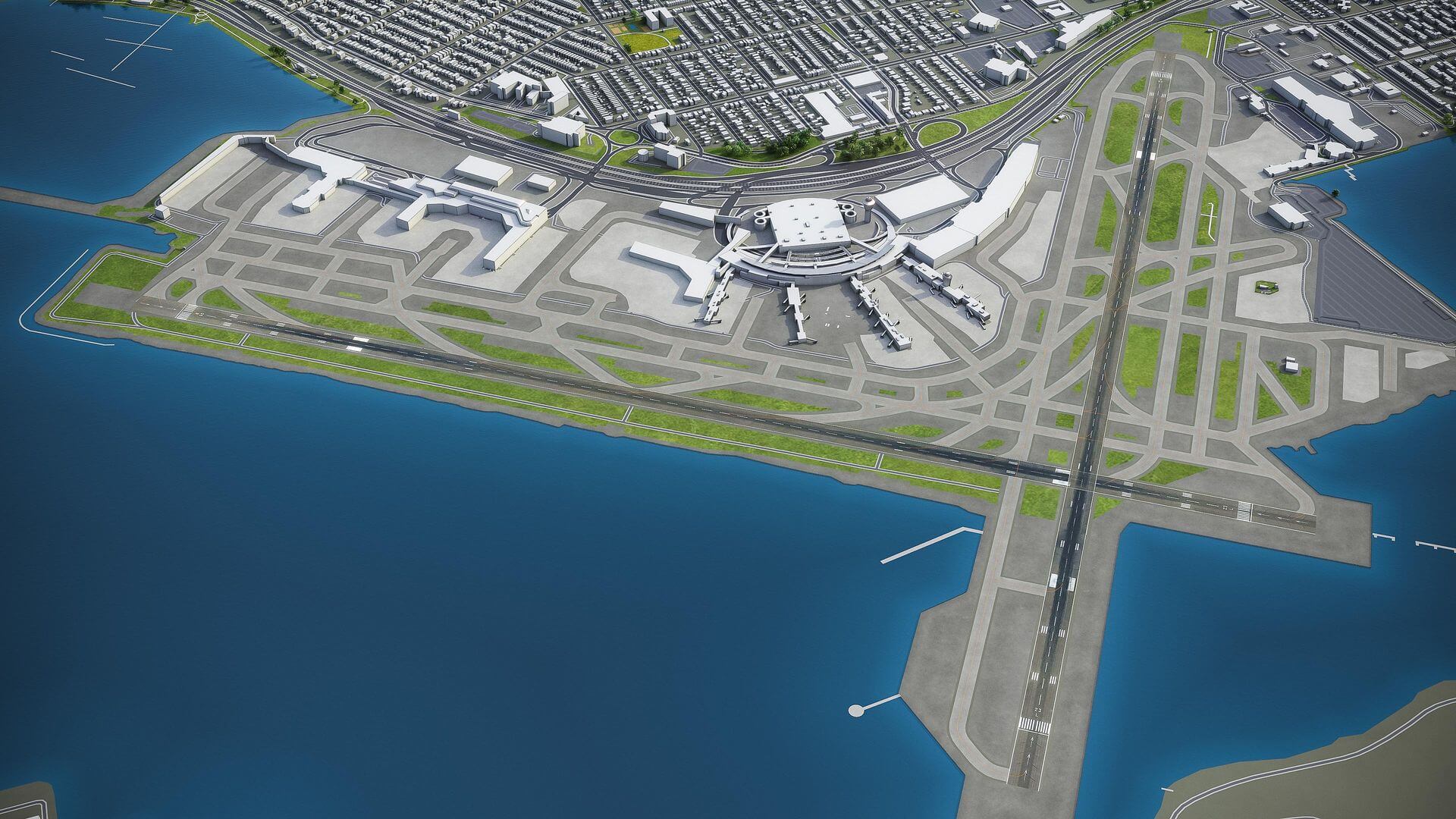 New York LaGuardia Airport - LGA 3D Model by 3dcitymodels