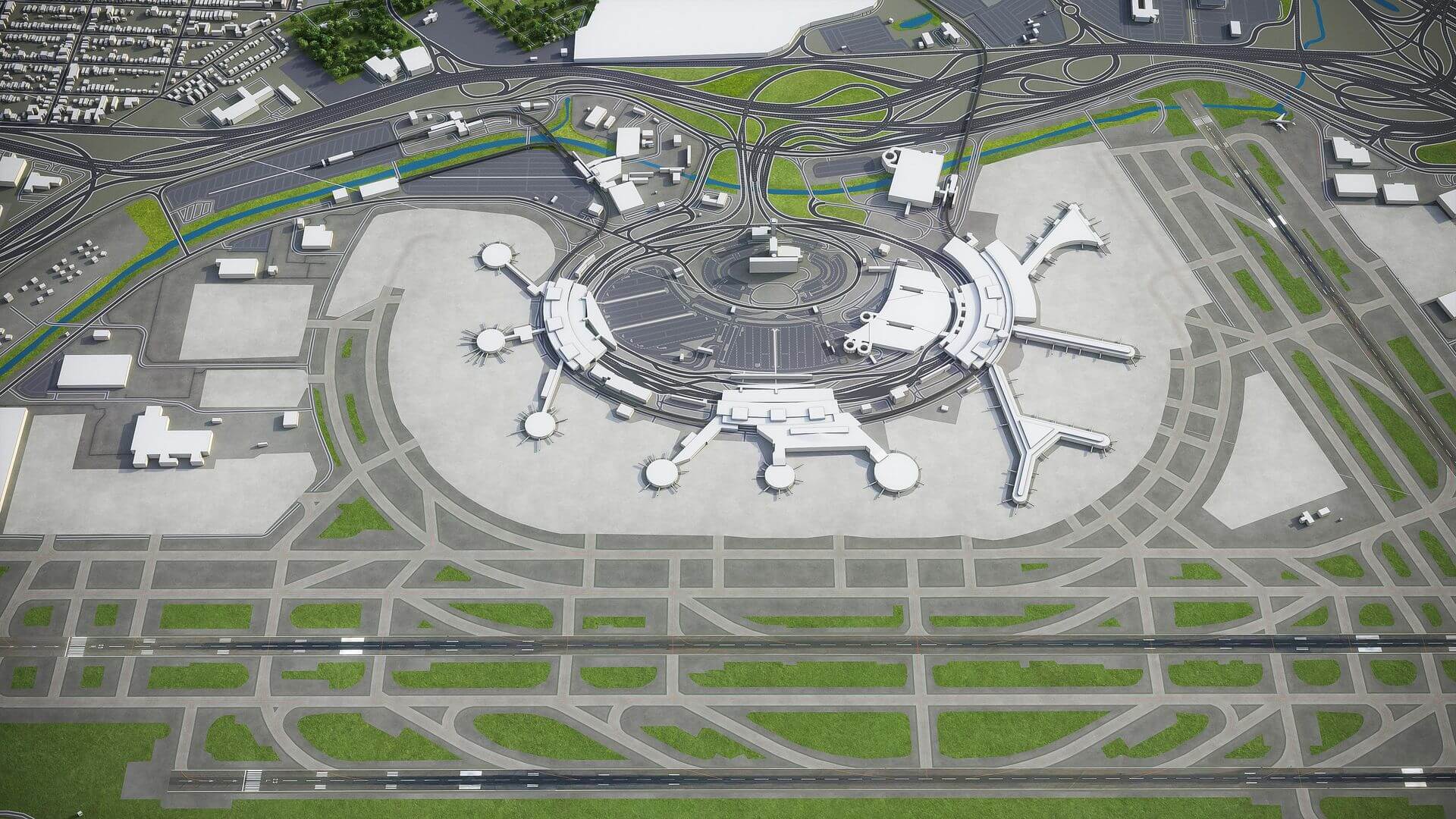 Newark Liberty International Airport - EWR 3D Model by 3dcitymodels