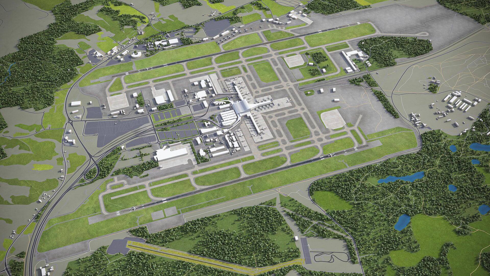Oslo Gardermoen Airport - OSL 3D Model by 3dcitymodels