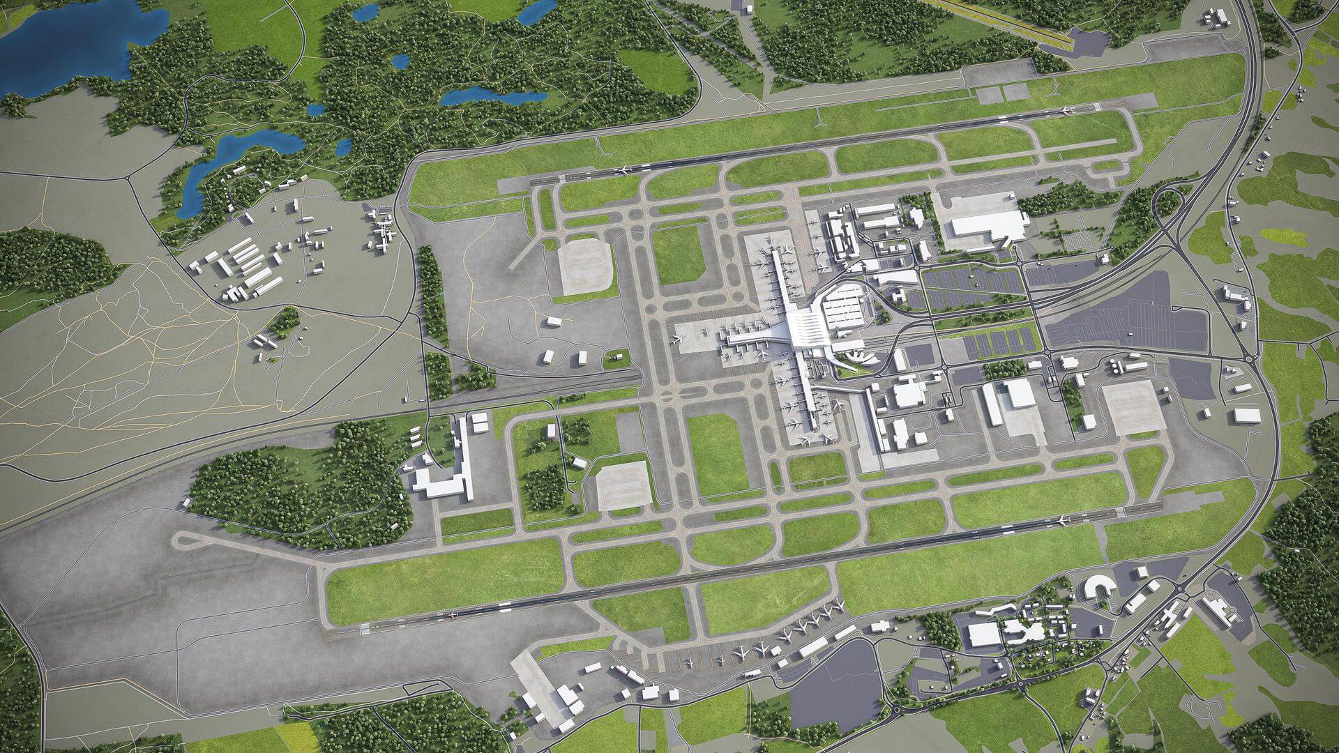 Oslo Gardermoen Airport - OSL 3D Model by 3dcitymodels