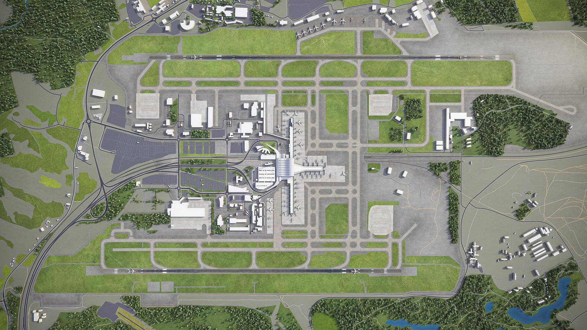 Oslo Gardermoen Airport - OSL 3D Model by 3dcitymodels