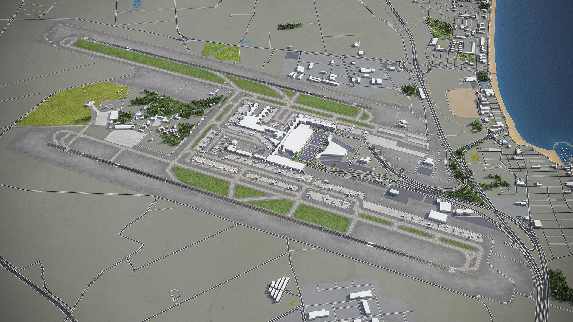 Palma De Mallorca Airport - PMI 3D Model by 3dcitymodels