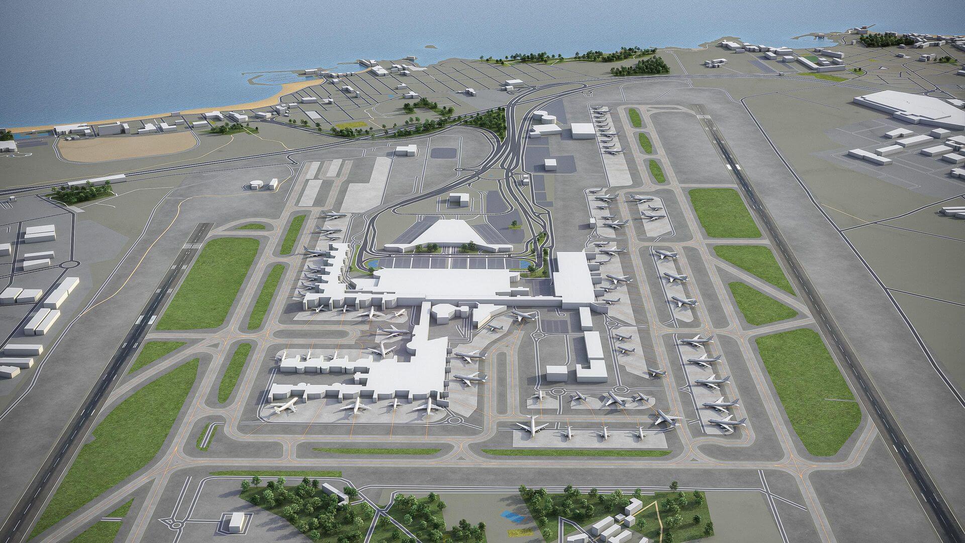 Palma De Mallorca Airport - PMI 3D Model by 3dcitymodels