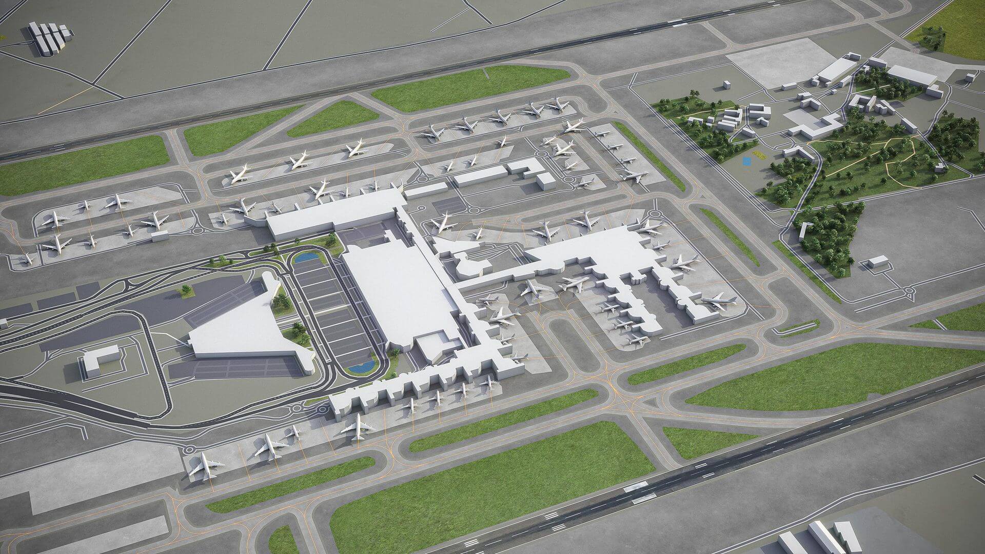 Palma De Mallorca Airport - PMI 3D Model by 3dcitymodels