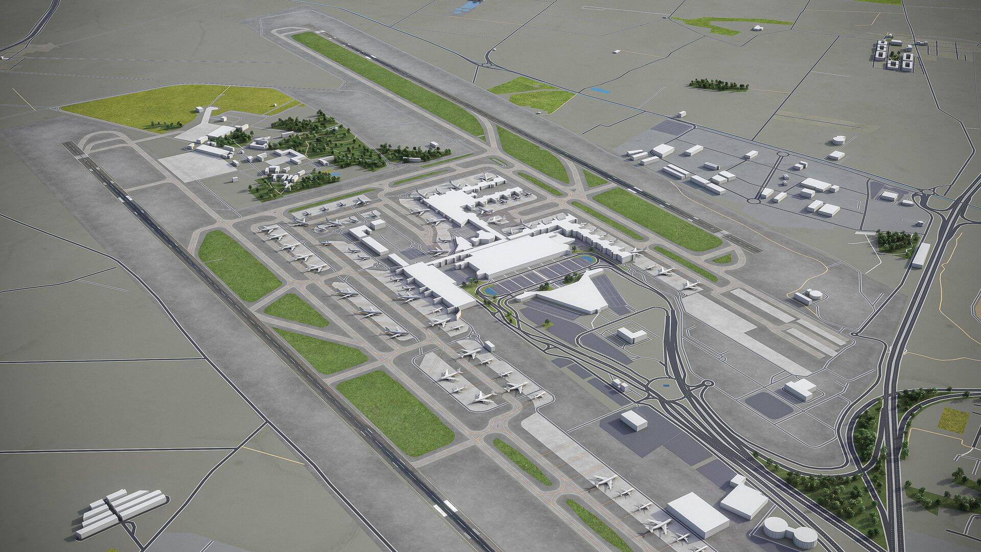 Palma De Mallorca Airport - PMI 3D Model by 3dcitymodels