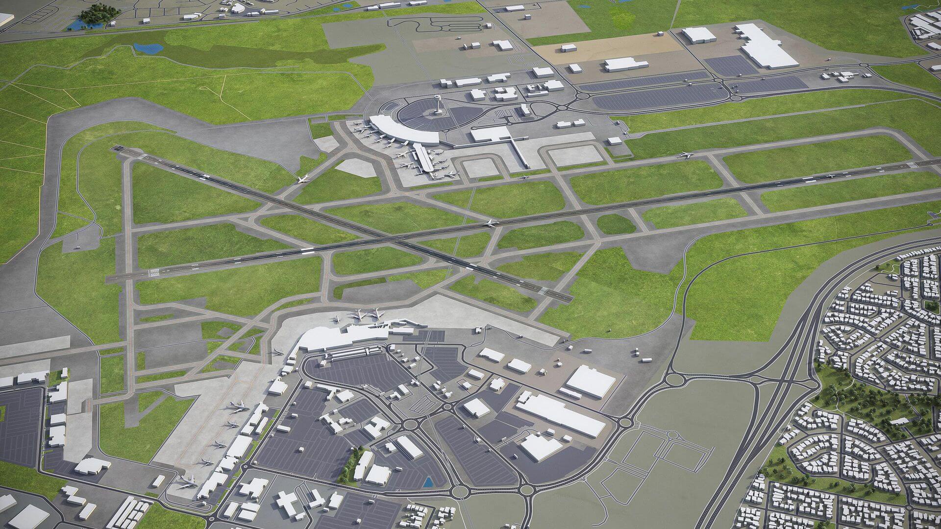 Perth Airport - PER 3D Model by 3dcitymodels