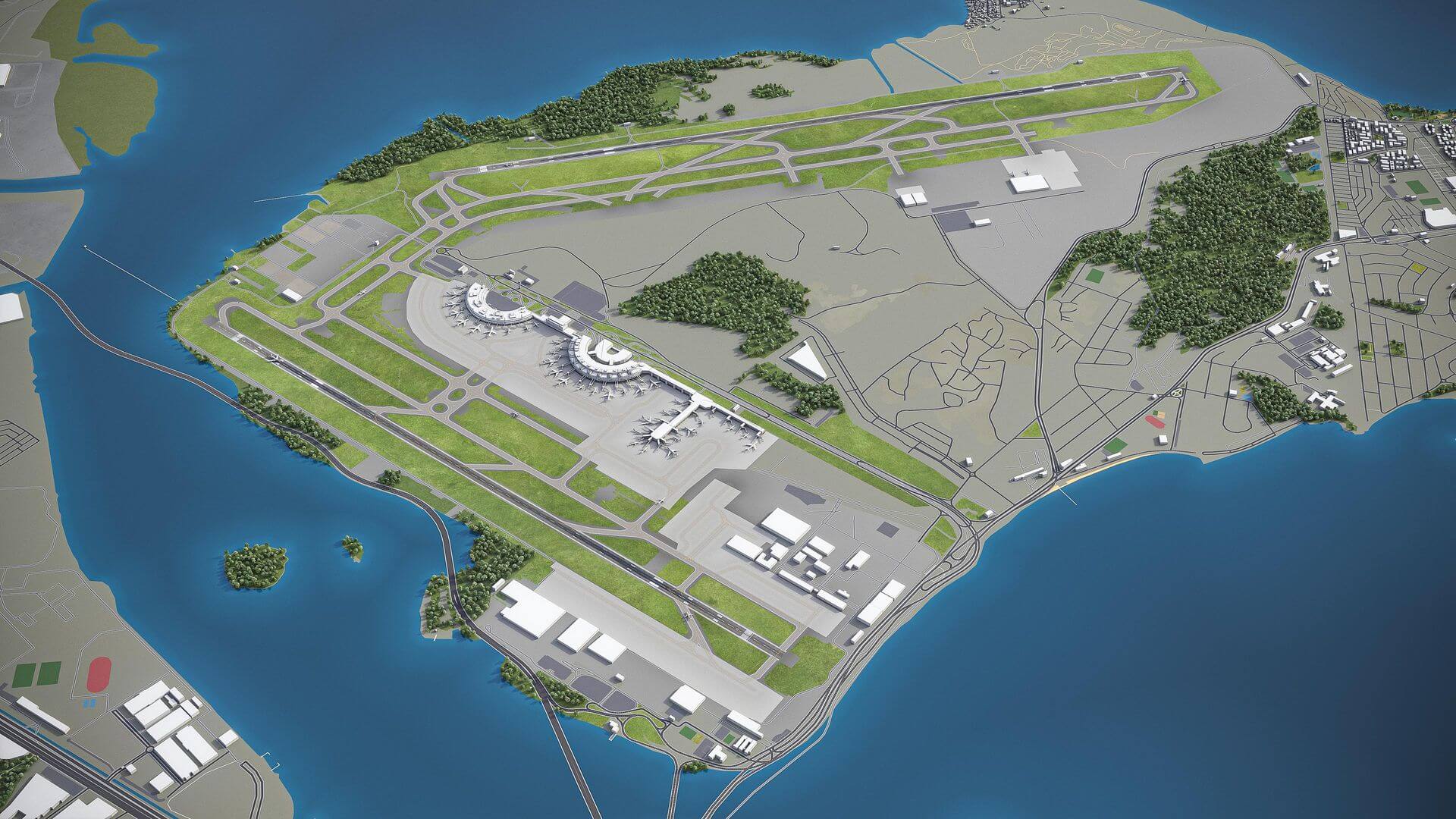 RIOgaleao - Tom Jobim International Airport - GIG 3D Model by 3dcitymodels