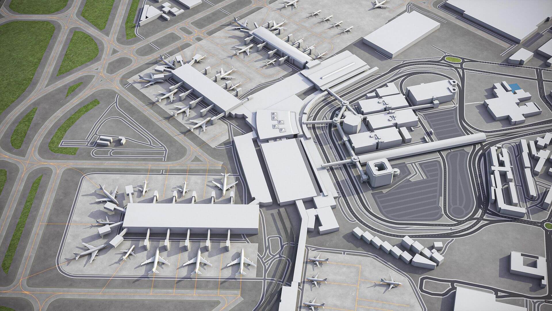 Rome - Fiumicino International Airport Leonardo Da Vinci - FCO 3D Model ...