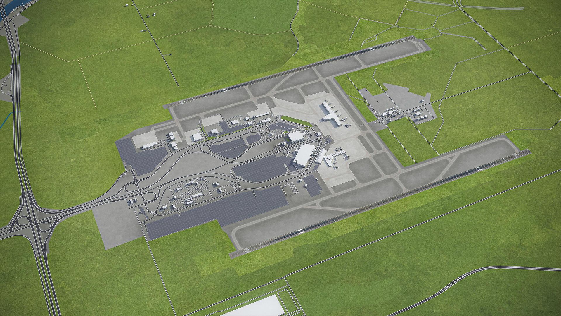 Sacramento International Airport - SMF 3D Model by 3dcitymodels