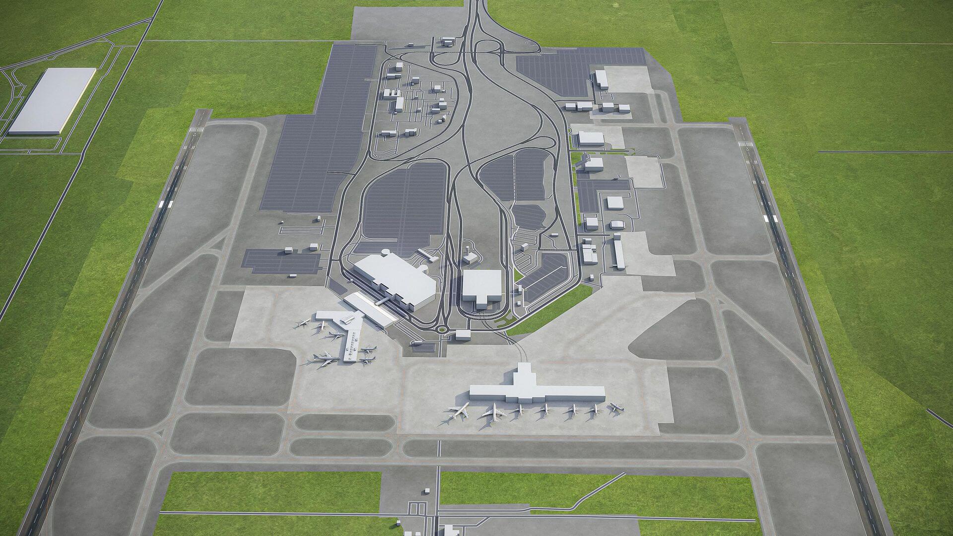 Sacramento International Airport - SMF 3D Model by 3dcitymodels