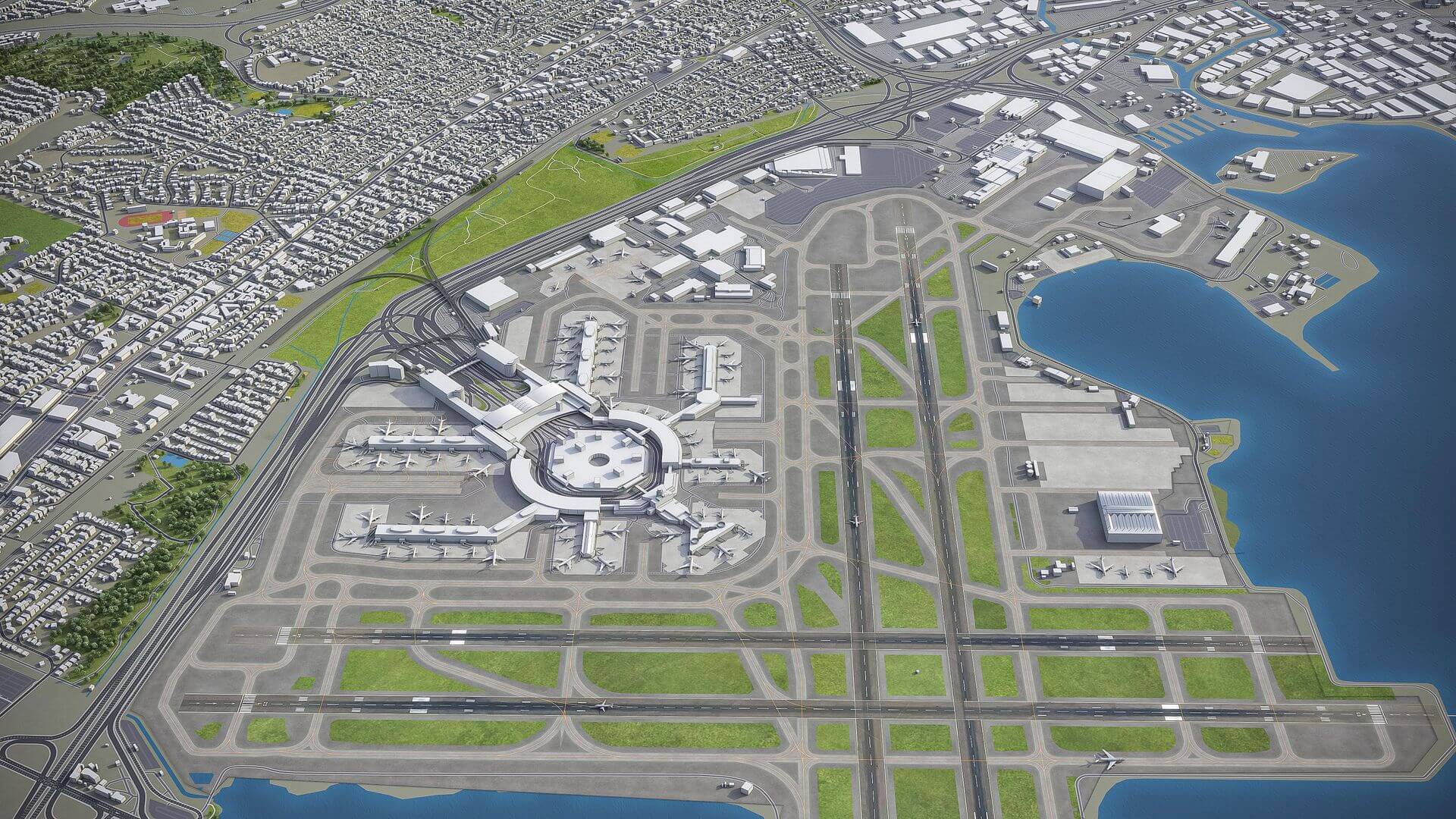 San Francisco International Airport - SFO 3D Model by 3dcitymodels