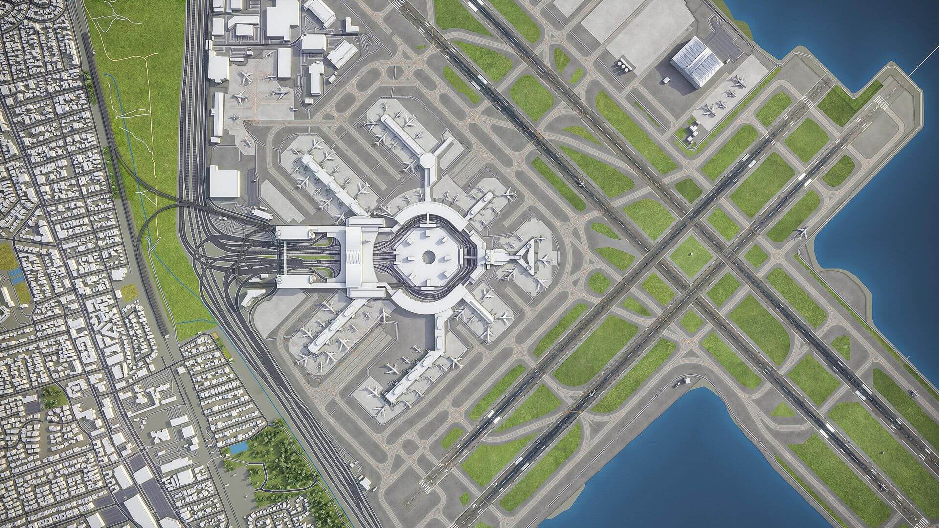 San Francisco International Airport - SFO 3D Model by 3dcitymodels