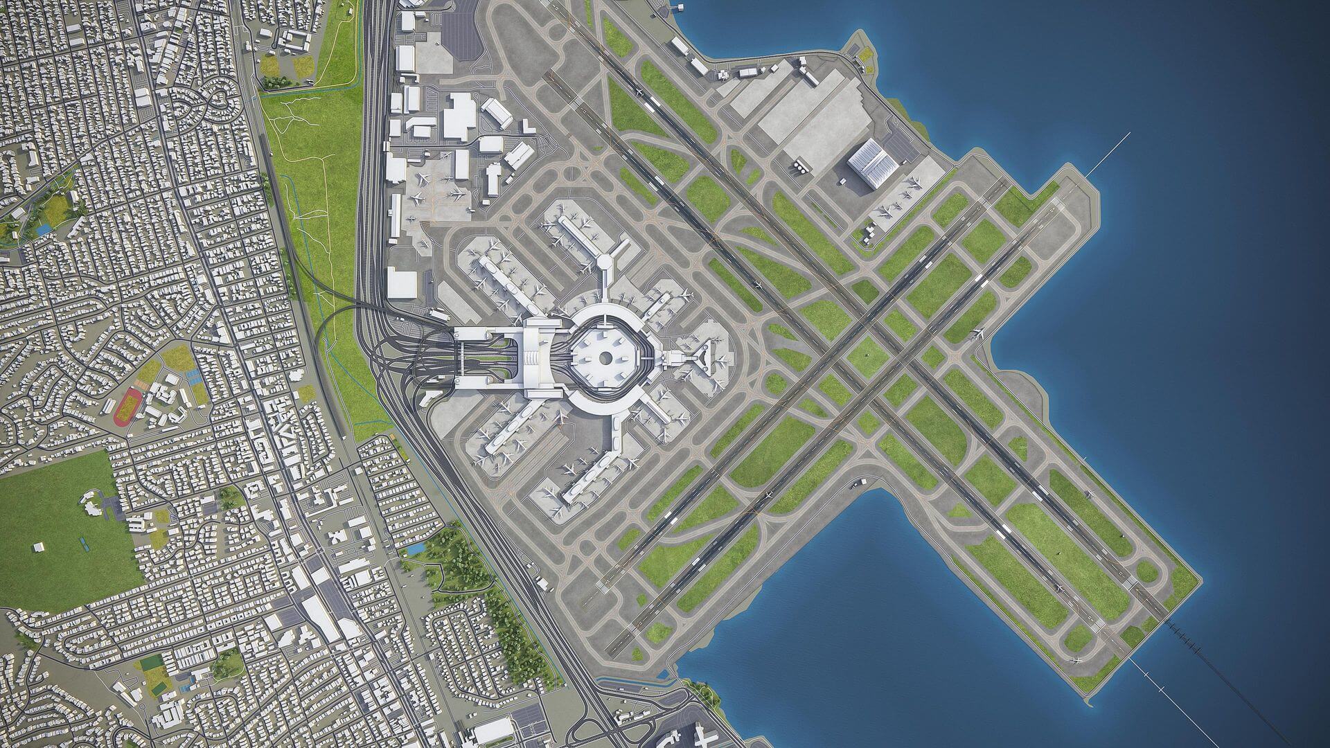 San Francisco International Airport - SFO 3D Model by 3dcitymodels