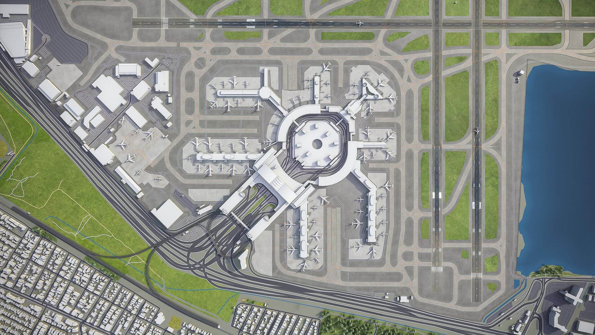 San Francisco International Airport - SFO 3D Model by 3dcitymodels