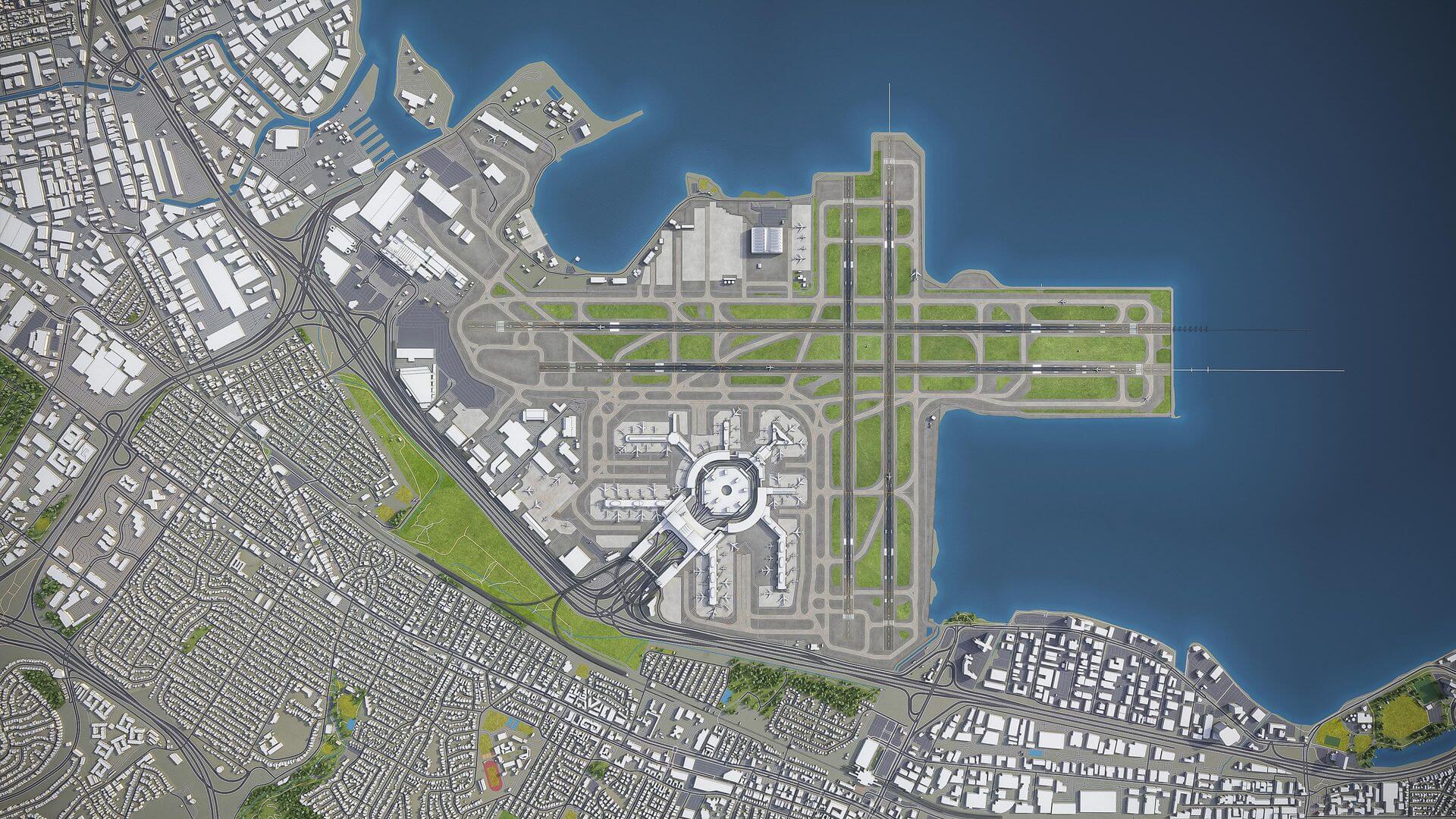 San Francisco International Airport - SFO 3D Model by 3dcitymodels