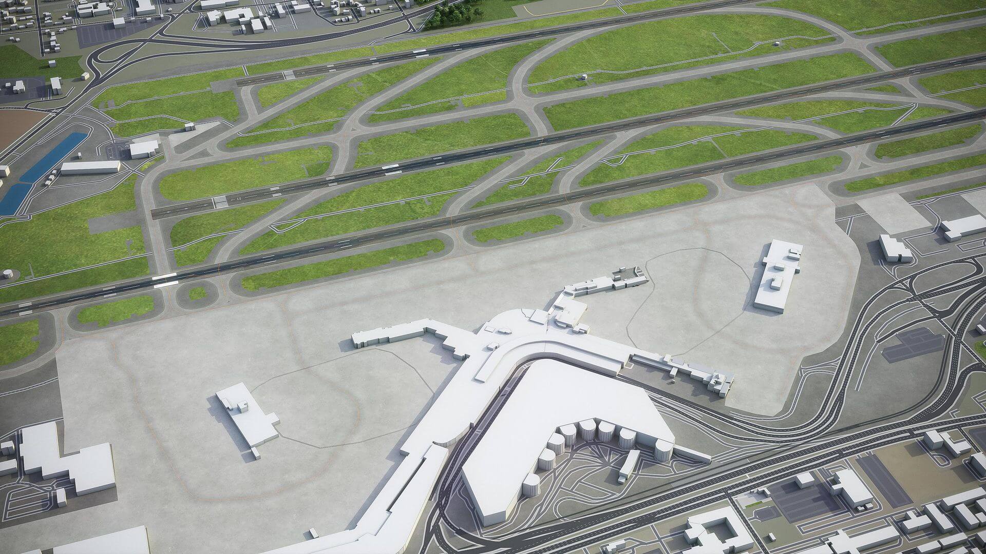 Seattle - Tacoma International Airport - SEA 3D Model by 3dcitymodels