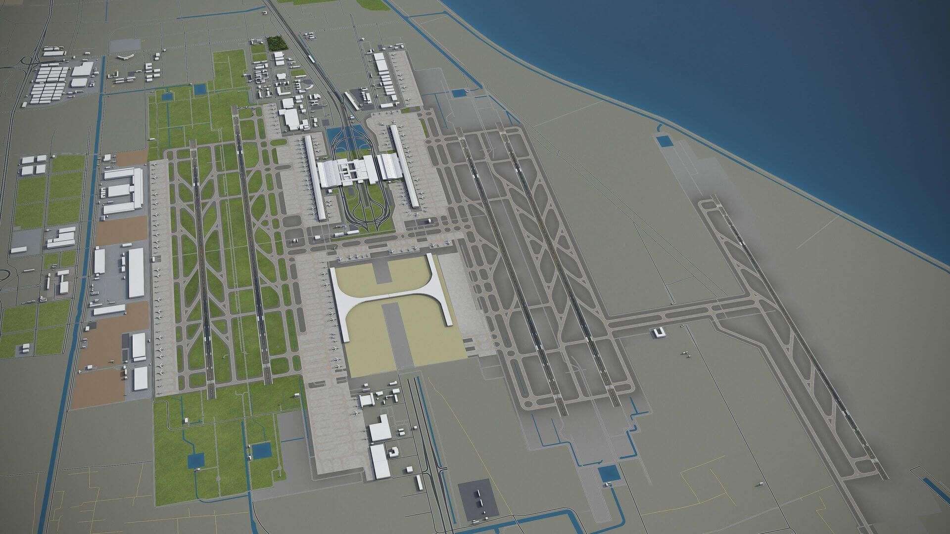 Shanghai Pudong International Airport - PVG 3D Model by 3dcitymodels