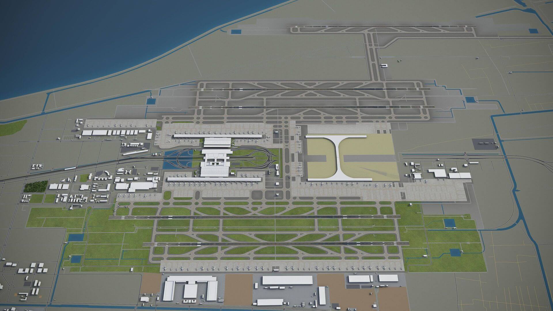 Shanghai Pudong International Airport - PVG 3D Model by 3dcitymodels