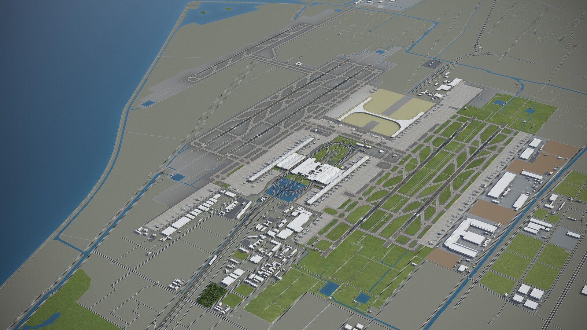 Shanghai Pudong International Airport - PVG 3D Model by 3dcitymodels