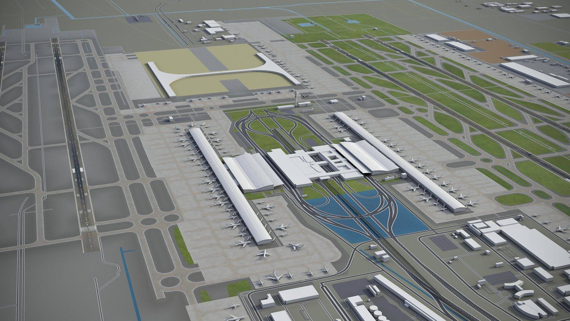 Shanghai Pudong International Airport - PVG 3D Model by 3dcitymodels