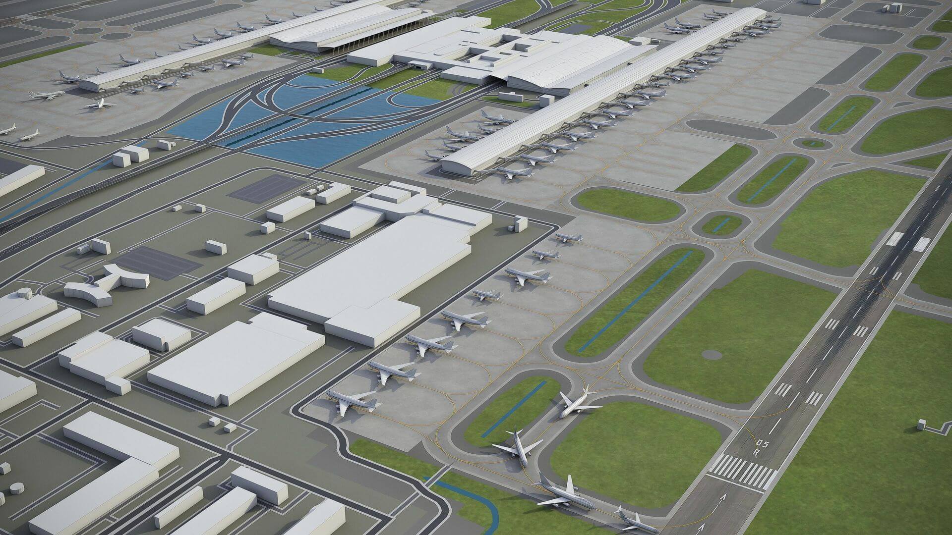 Shanghai Pudong International Airport - PVG 3D Model by 3dcitymodels