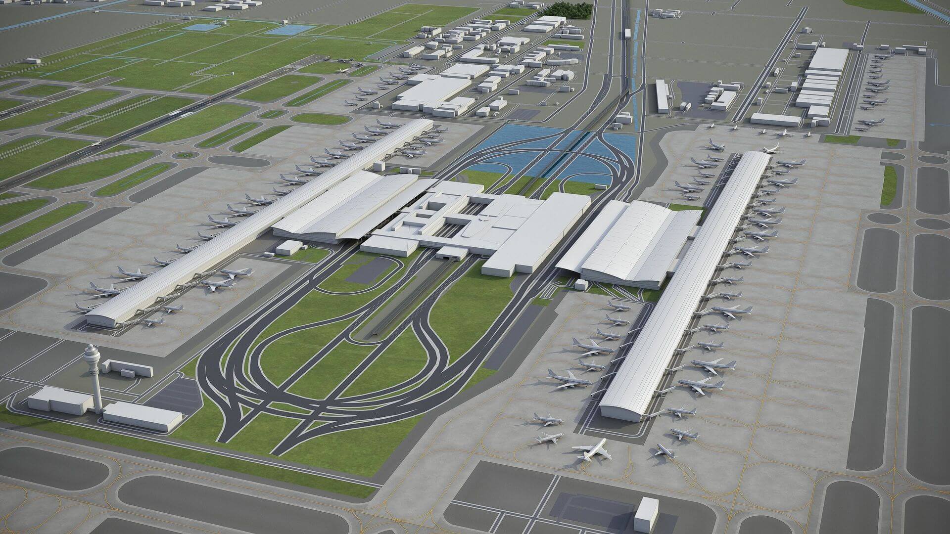 Shanghai Pudong International Airport - PVG 3D Model by 3dcitymodels