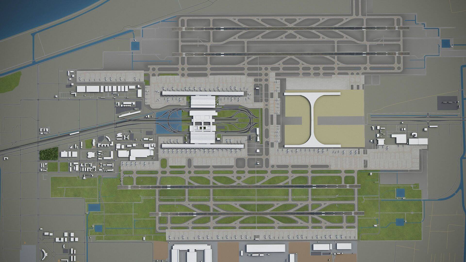 Shanghai Pudong International Airport - PVG 3D Model by 3dcitymodels
