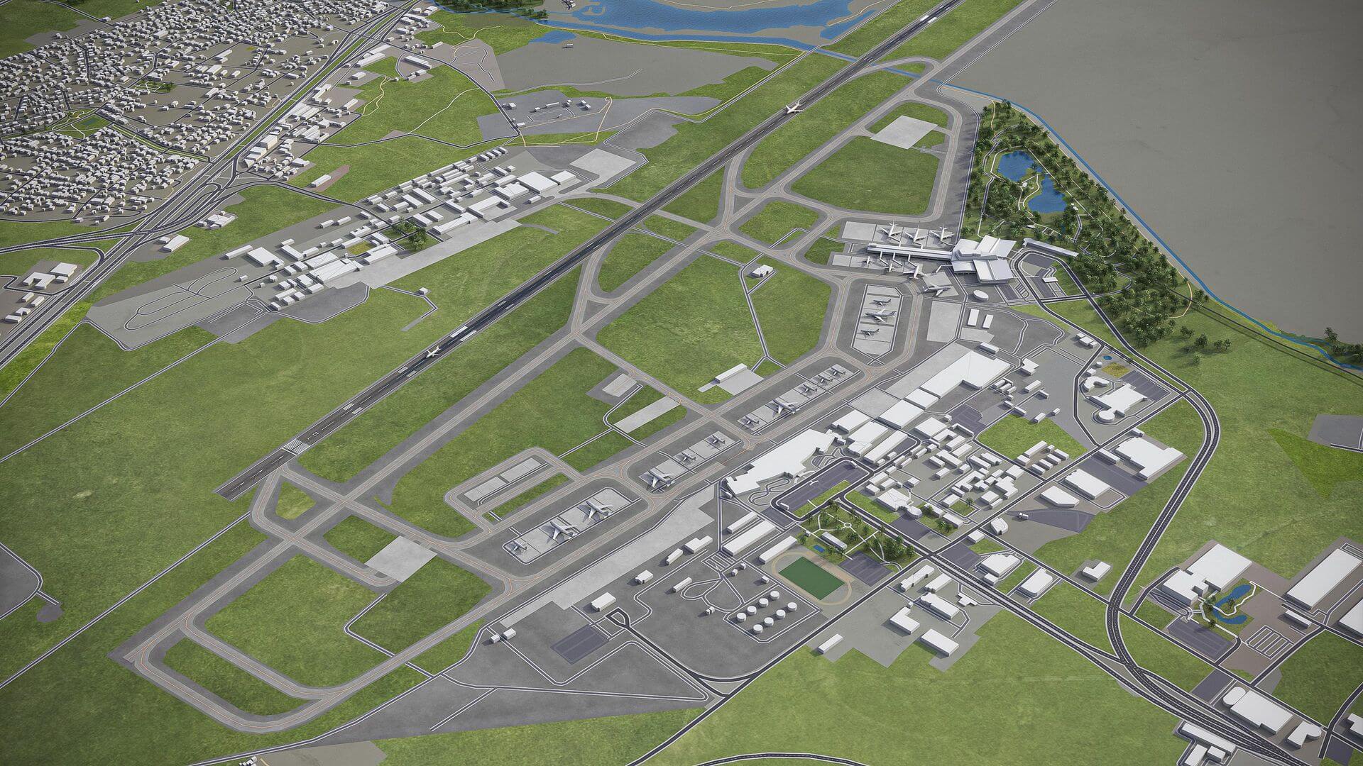 Sofia International Airport - SOF 3D Model by 3dcitymodels
