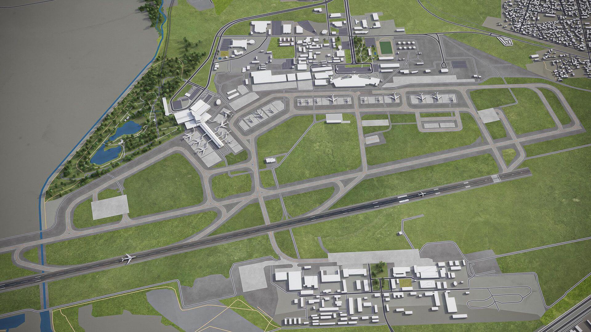Sofia International Airport - SOF 3D Model by 3dcitymodels