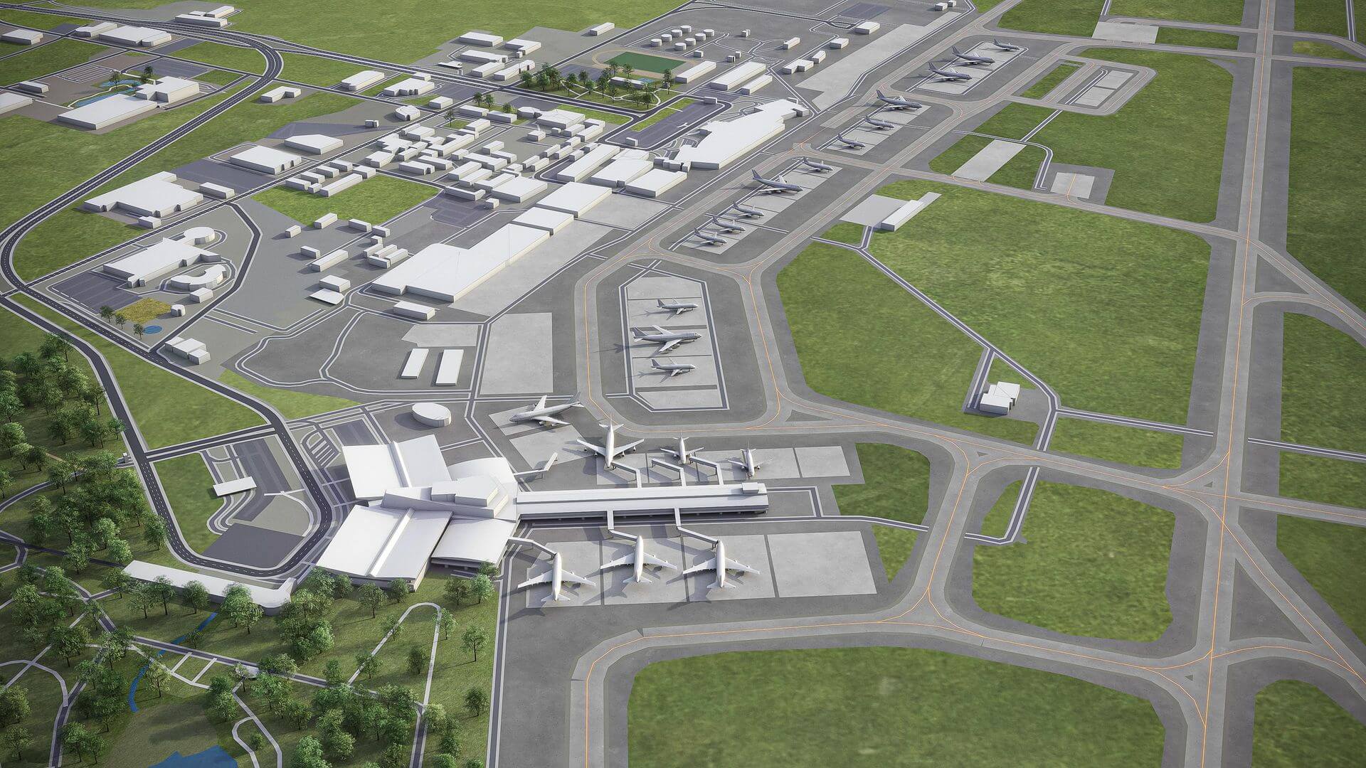 Sofia International Airport - SOF 3D Model by 3dcitymodels
