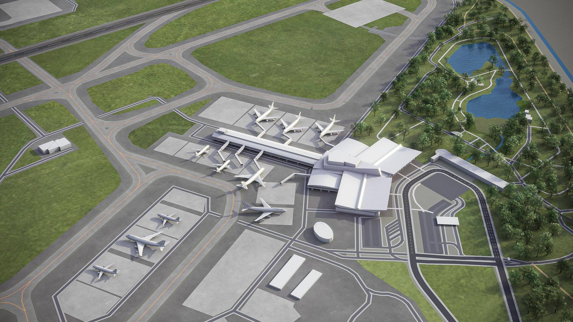 Sofia International Airport - SOF 3D Model by 3dcitymodels