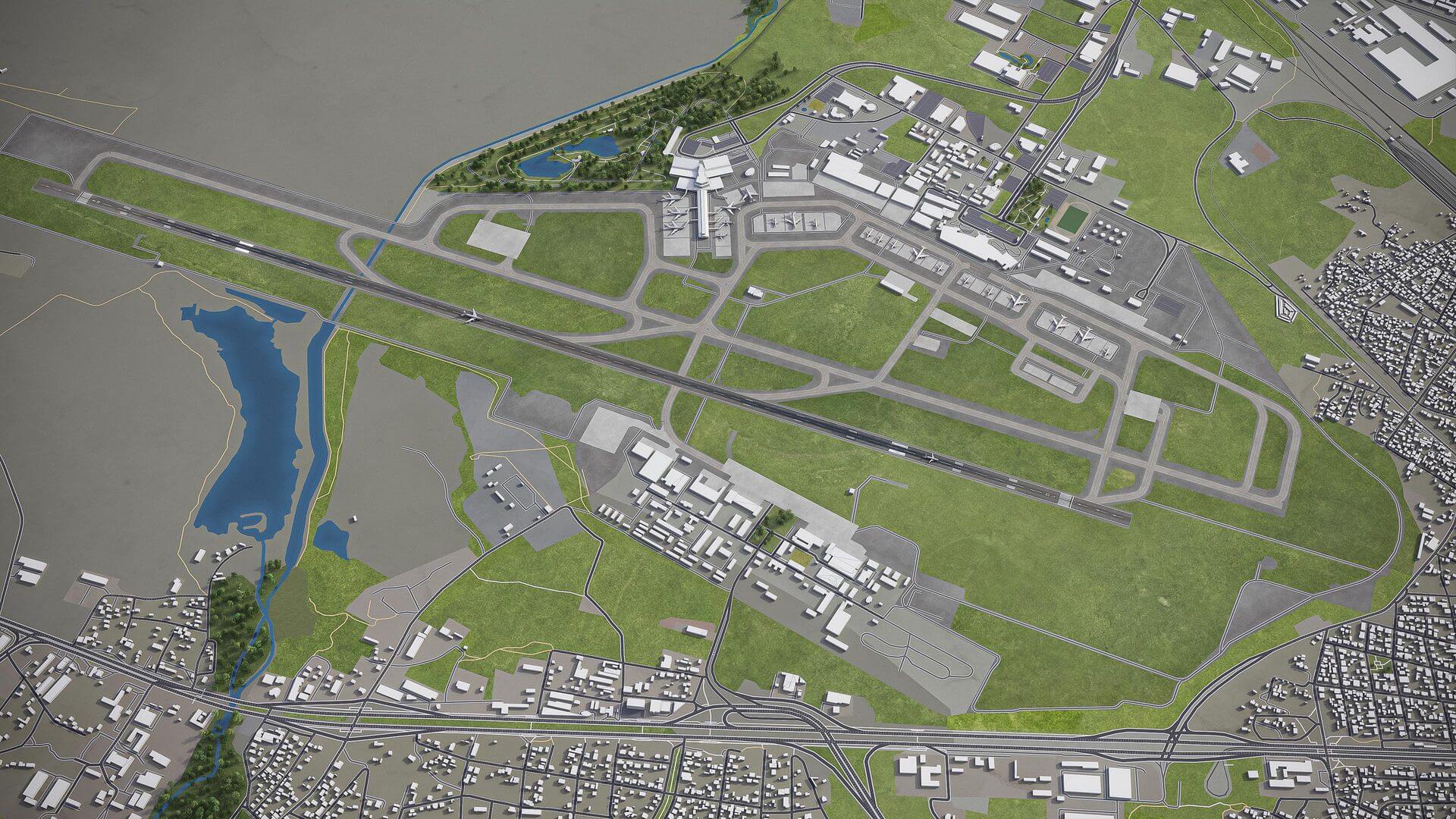 Sofia International Airport - SOF 3D Model by 3dcitymodels