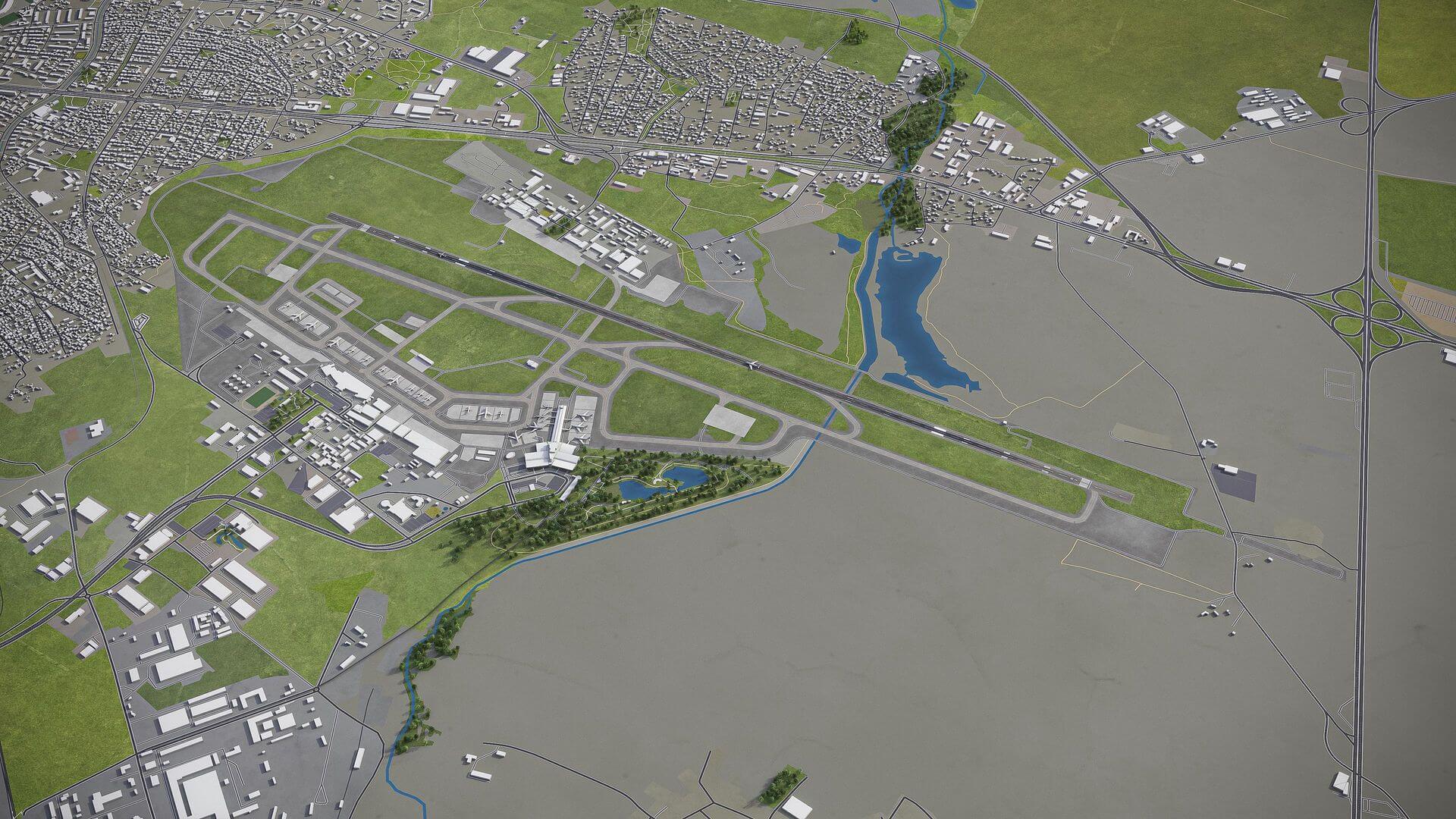 Sofia International Airport - SOF 3D Model by 3dcitymodels
