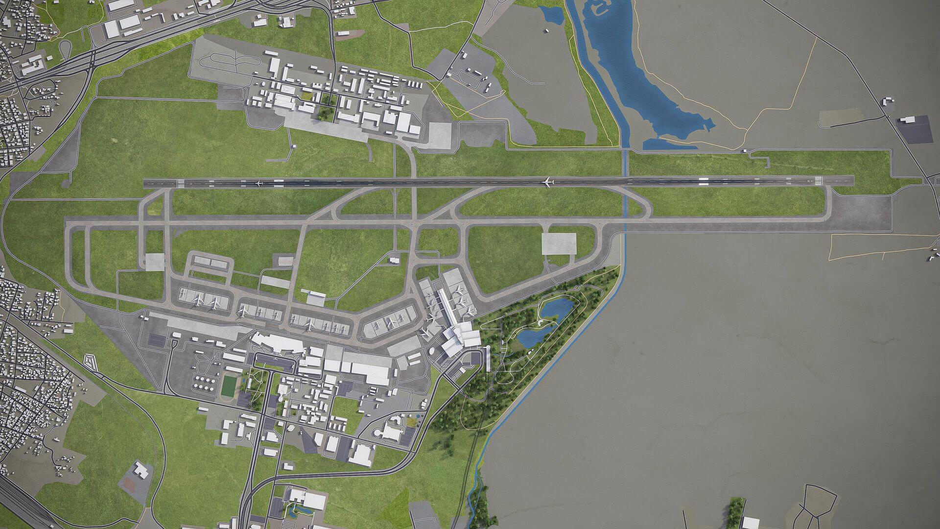 Sofia International Airport - SOF 3D Model by 3dcitymodels
