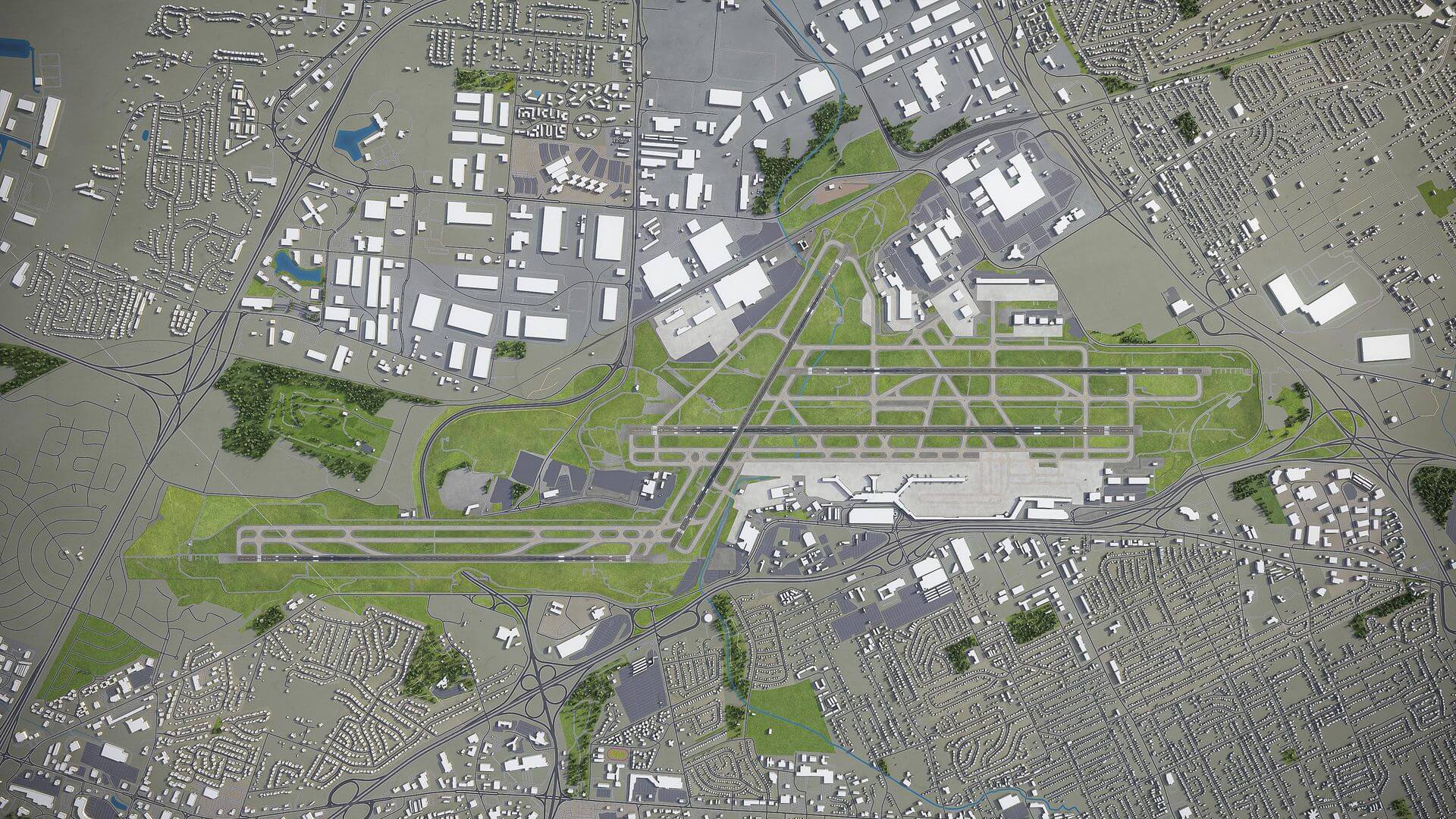 St Louis Lambert International Airport - STL 3D Model by 3dcitymodels