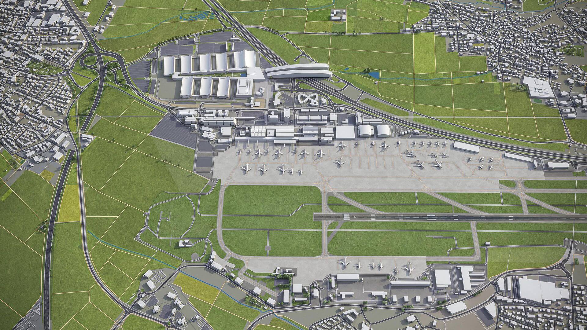 Stuttgart Airport - STR 3D Model by 3dcitymodels