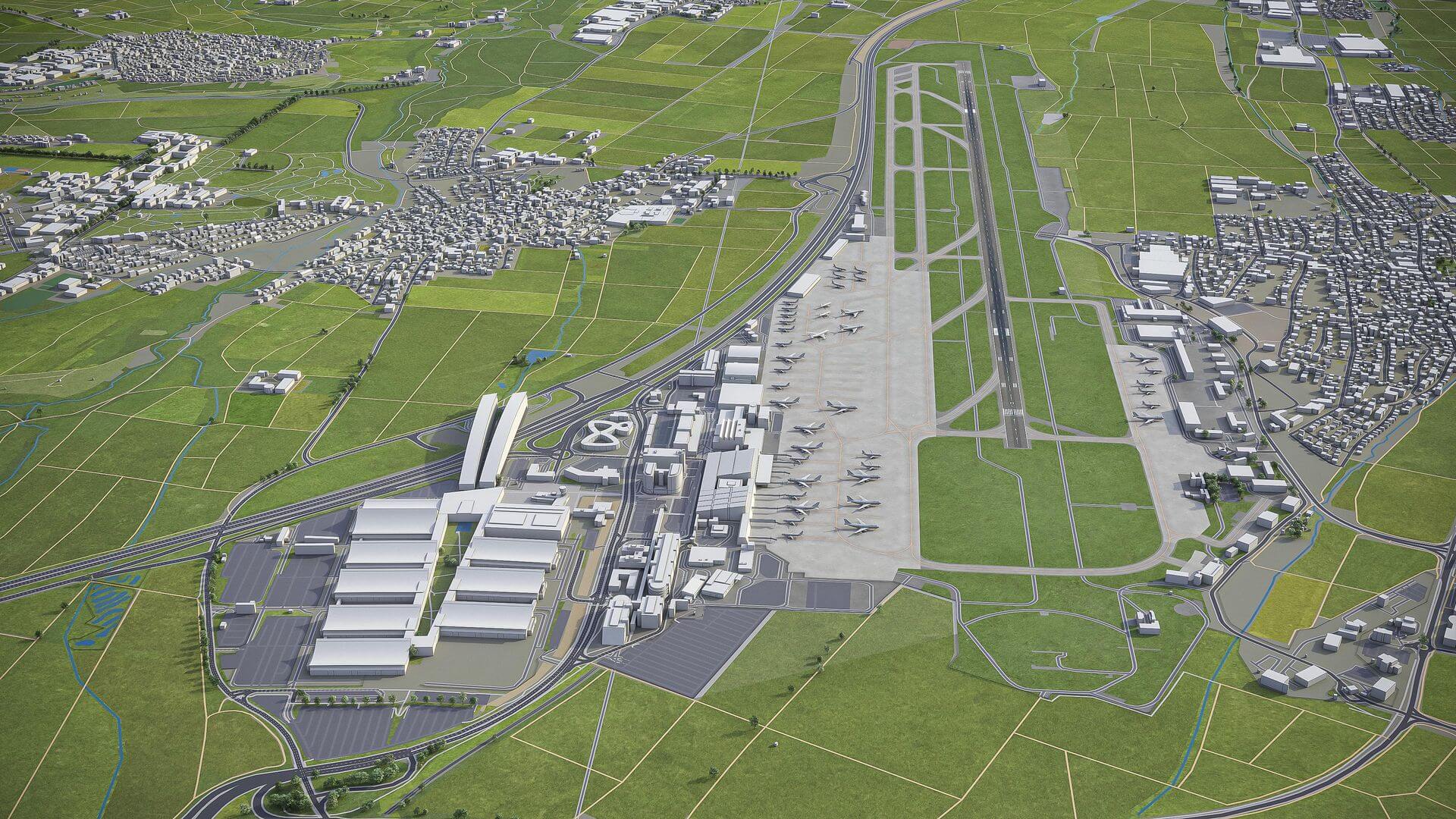 Stuttgart Airport - STR 3D Model by 3dcitymodels