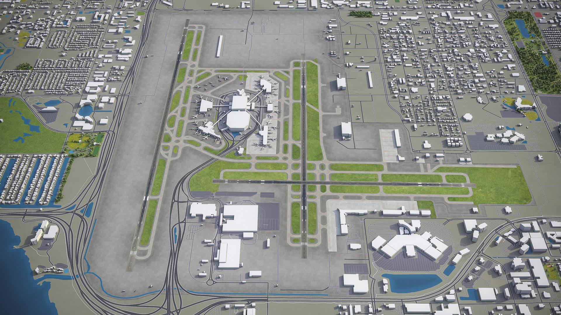 Tampa Airport - TPA 3D Model by 3dcitymodels