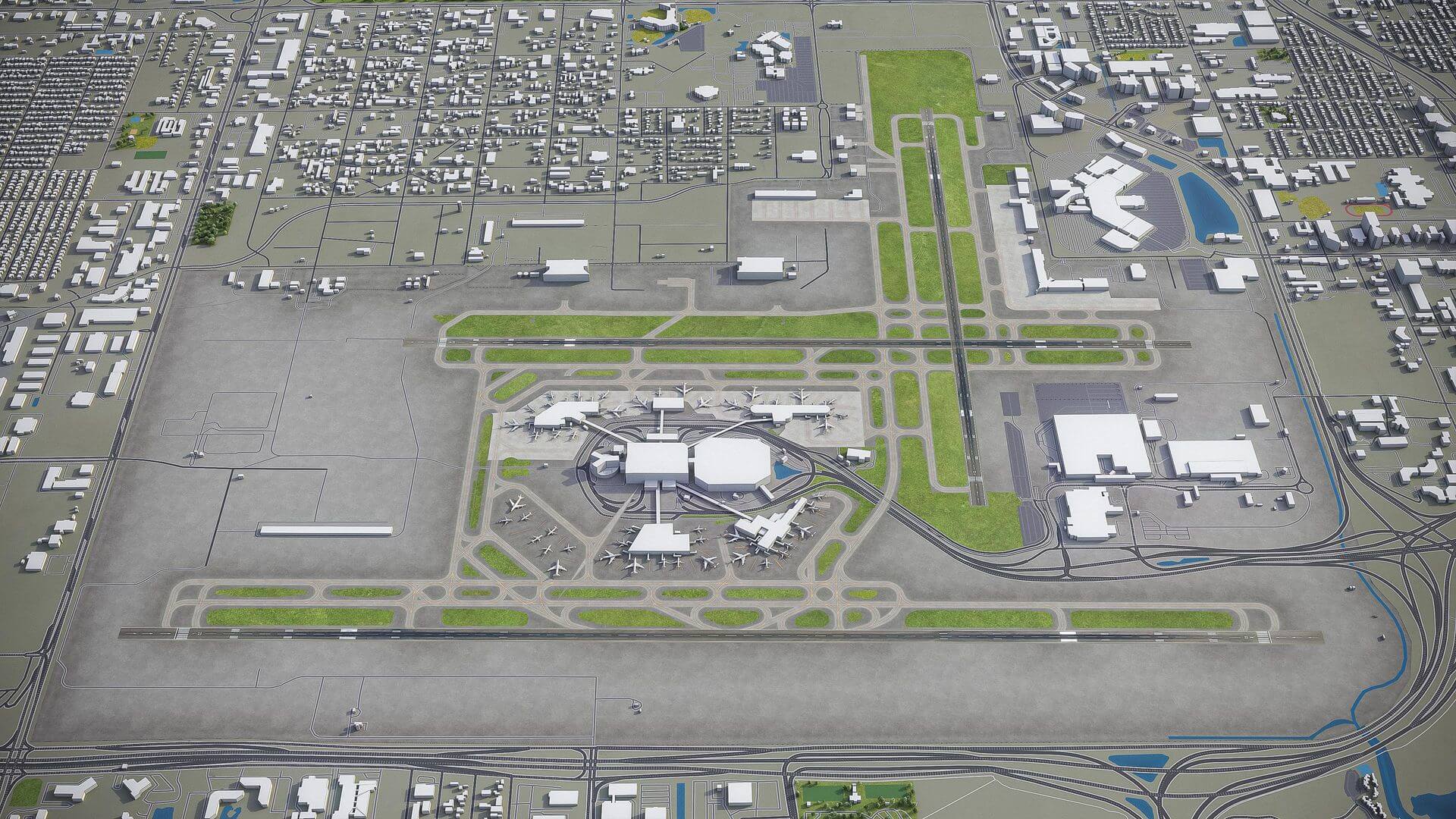 Tampa Airport - TPA 3D Model by 3dcitymodels
